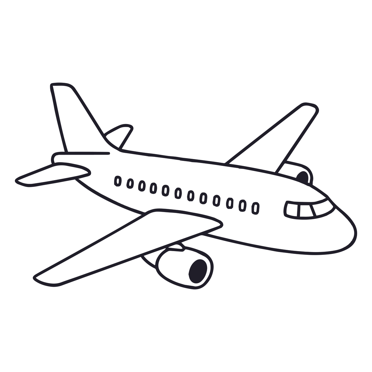 Easy Aeroplane Drawing | Easy Line Drawings