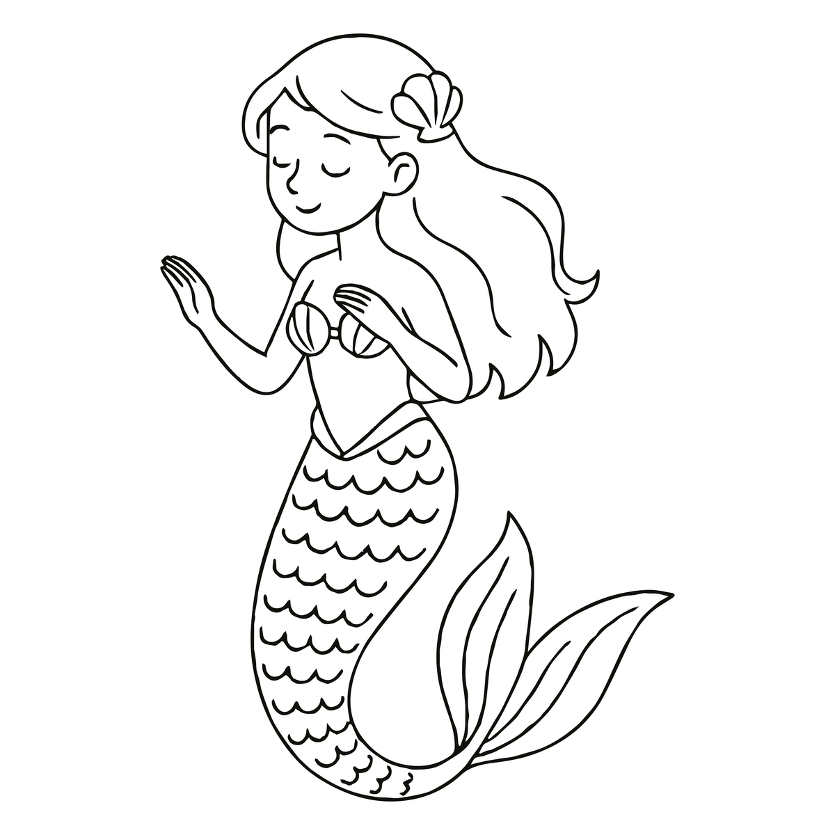 Easy Mermaid Drawing | Easy Line Drawings