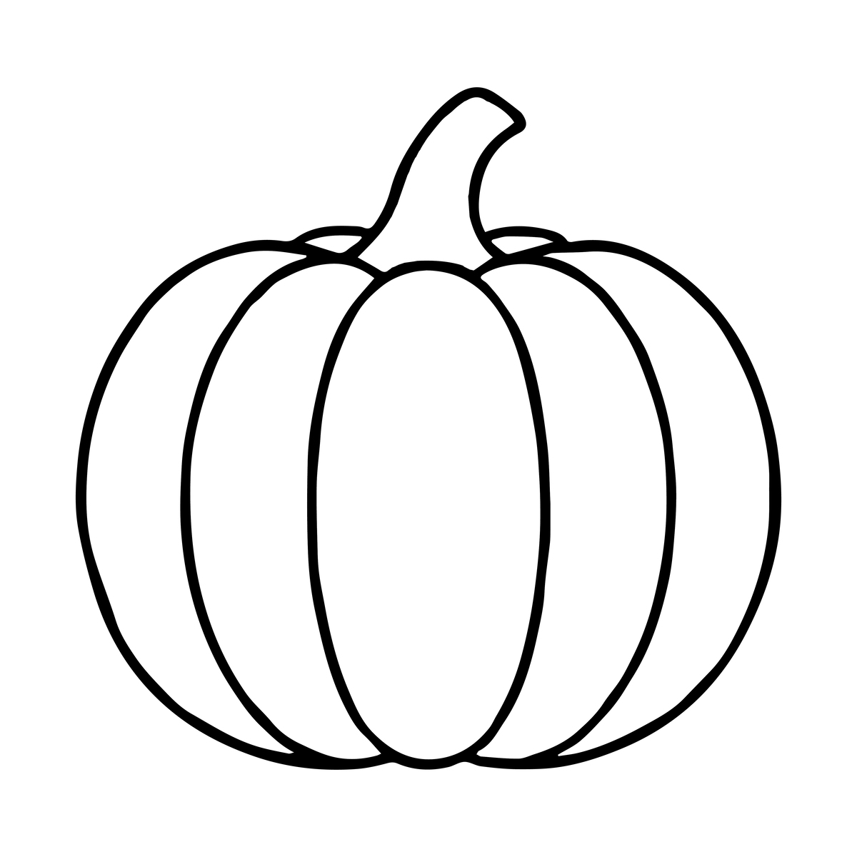 Easy Pumpkin Drawing | Easy Line Drawings